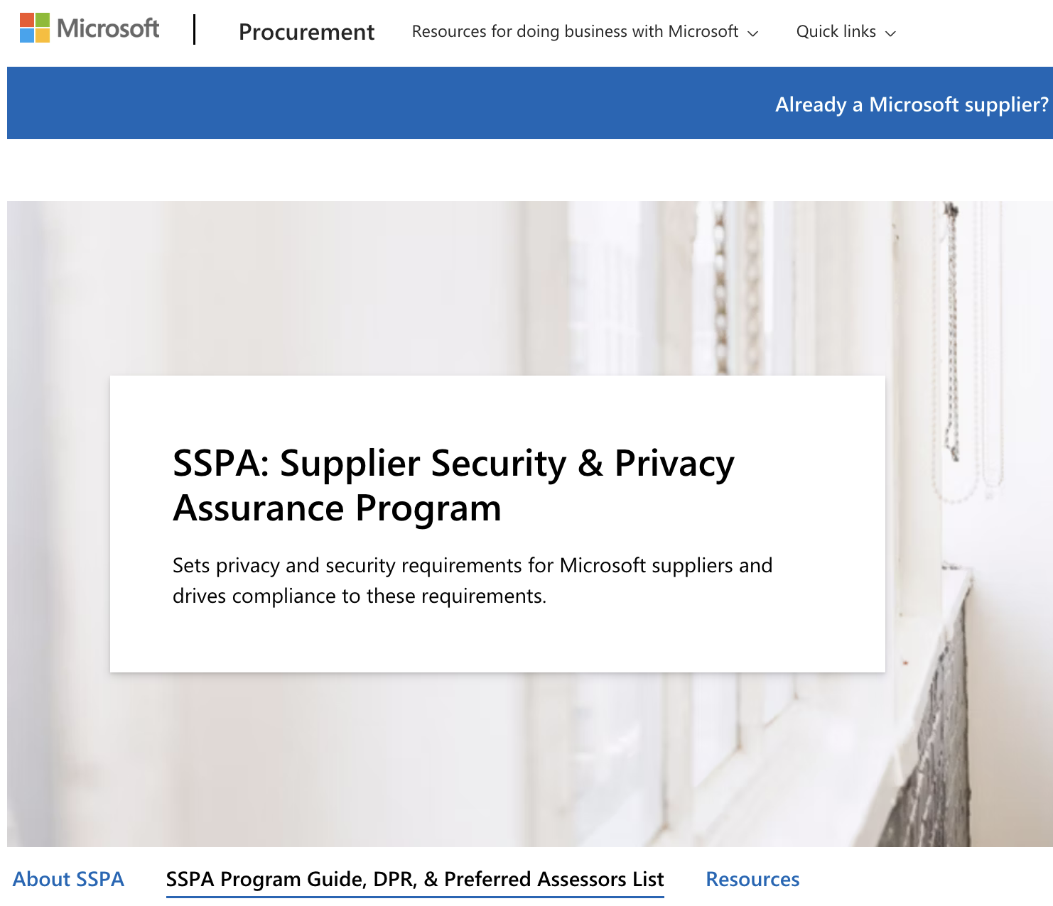 SSPA - Microsoft Supplier Security & Privacy Assurance Program